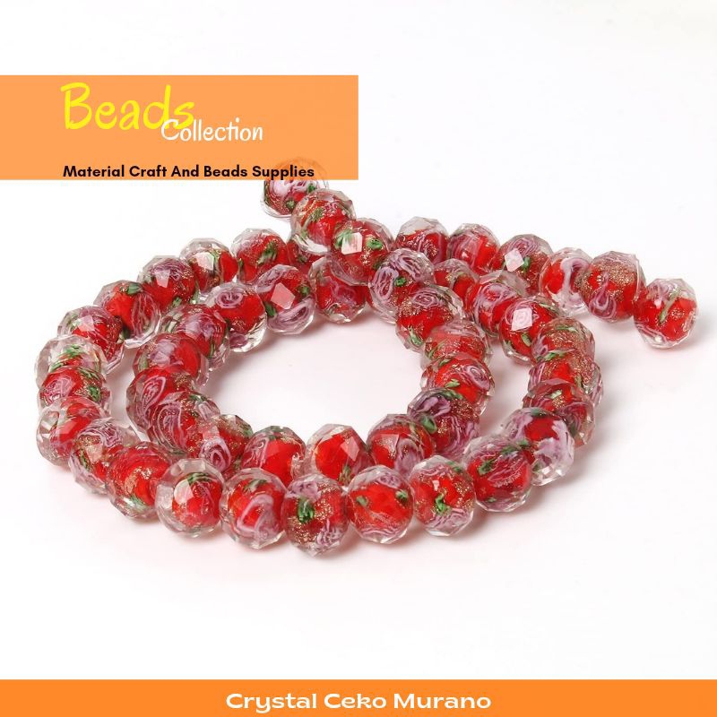Jual Manik Crystal Ceko Murano Ceko Bunga 8mm 10mm | Shopee Indonesia