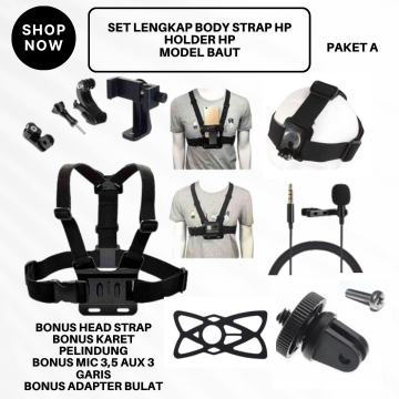 Jual Body Strap Hp Holder Clamp 360 Chest Strap Tali Dada Handphone ...