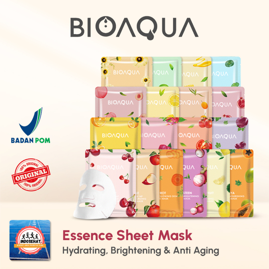 Jual BIOAQUA Sheet Mask Hydrating Essence Face Mask Brightening Moisturizing Skin Care Anti ...