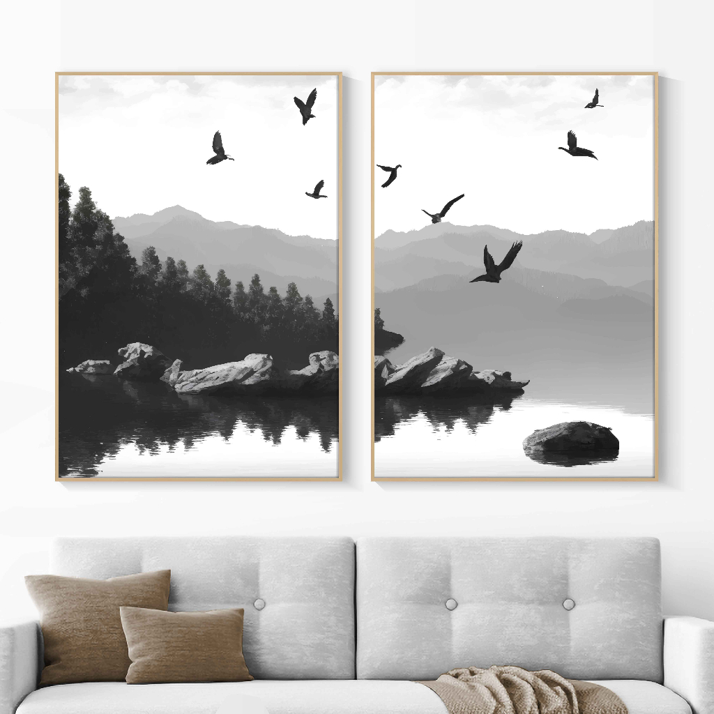 Jual Hiasan Dinding Canvas Ruang Tamu Minimalis 80x57cm & 40x57cm ...