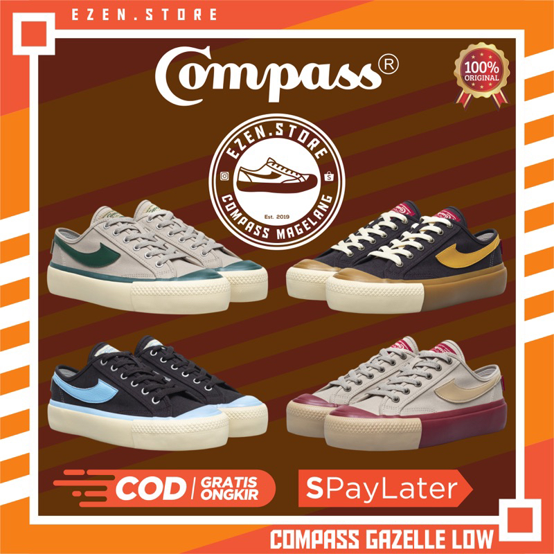 Jual SEPATU COMPASS GAZELLE LOW CHOCO ICE WAFER GREEN CARAMEL WAFER ...
