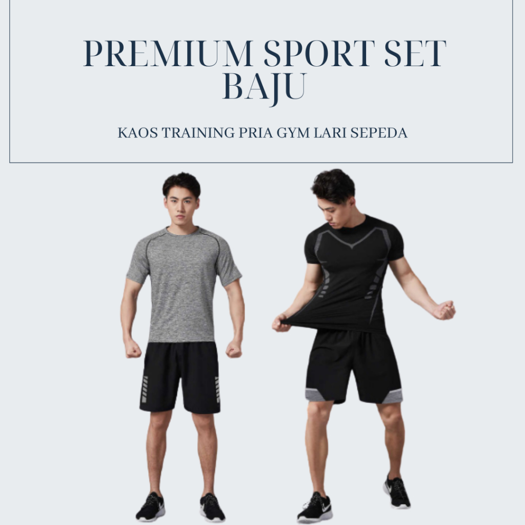 Jual Oppa Style Shop Sport Set Baju Kaos Training Pria Gym Lari Sepeda ...