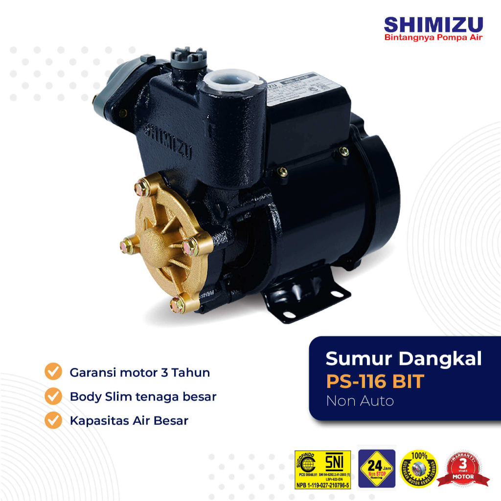 Jual Pompa Air Shimizu PS-116BIT & PS-133BIT (Manual & Auto) | Shopee ...