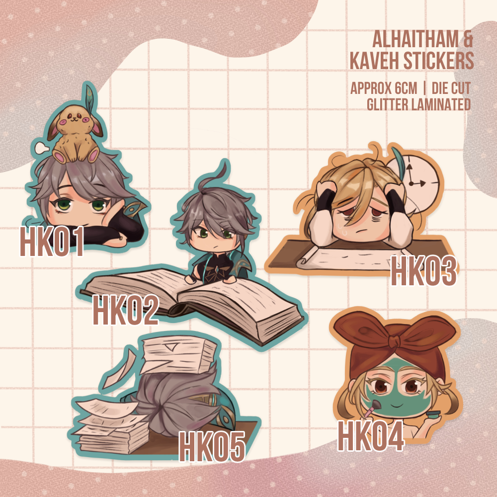 Jual [FAN MADE MERCH] Alhaitham & Kaveh - Die Cut Stickers | Shopee ...
