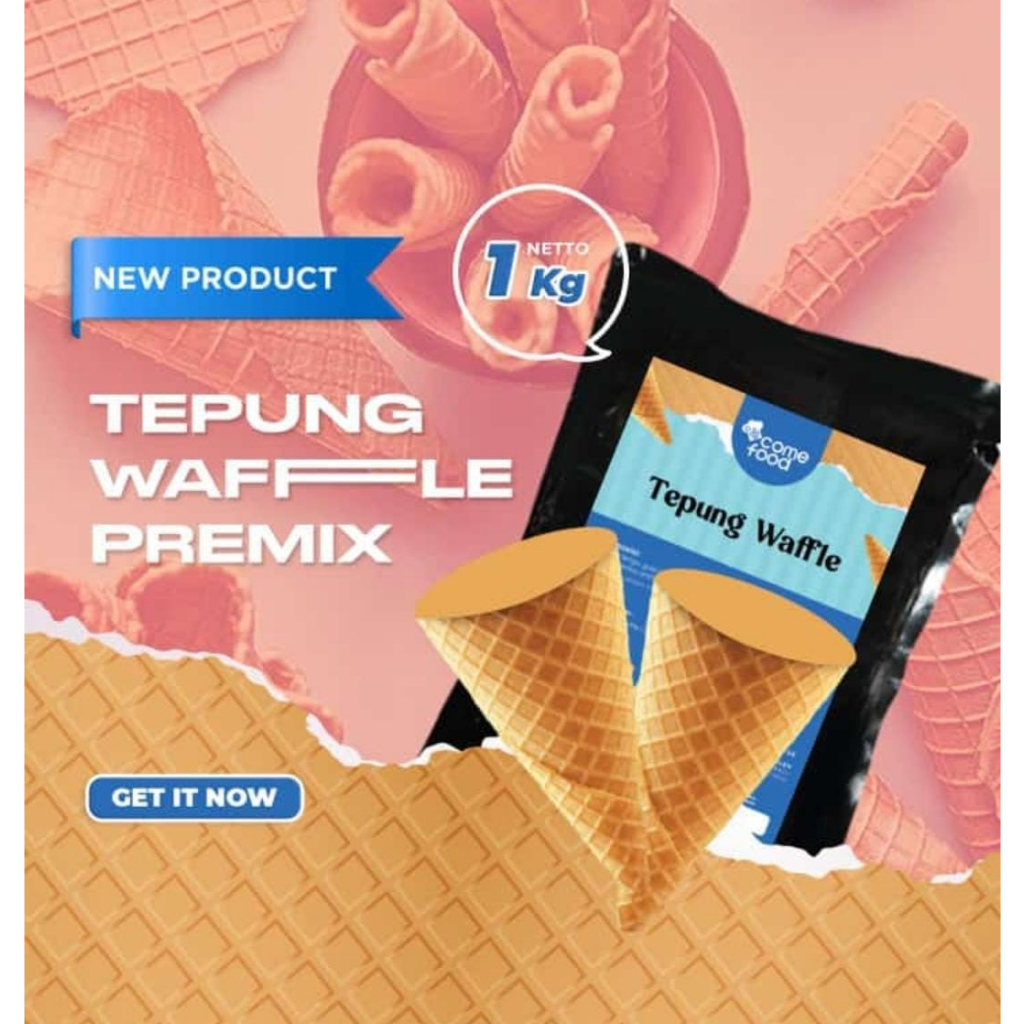 Jual Premix waffle cone powder 1kg cone es krim tepung waffle premix ...