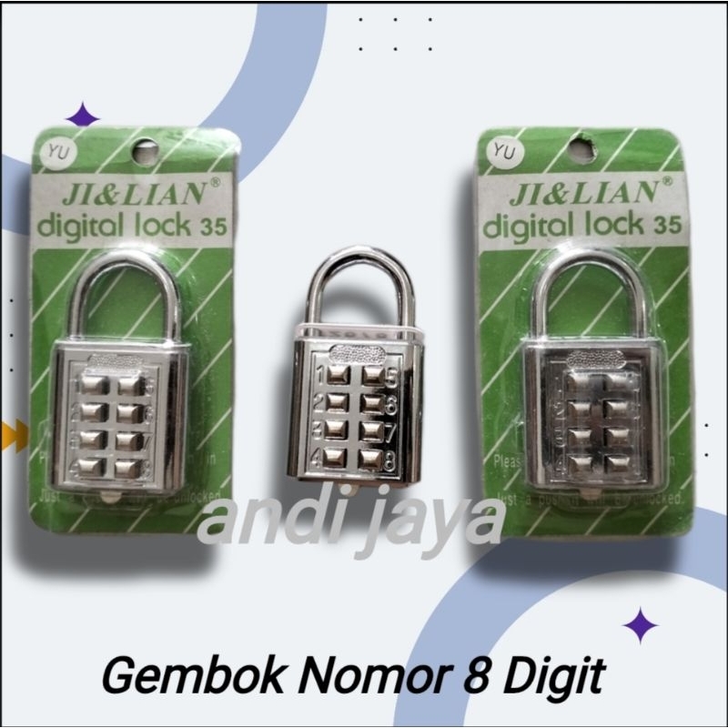Jual Gembok Nomor 8 Digit / Gembok Pager 35 mm/ Gembok Digital Lock ...