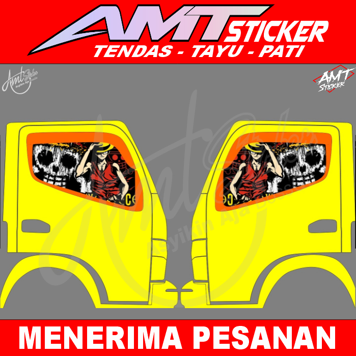 Jual Stiker One way - Sticker Kaca Samping Luffy One Piece Truk Canter ...