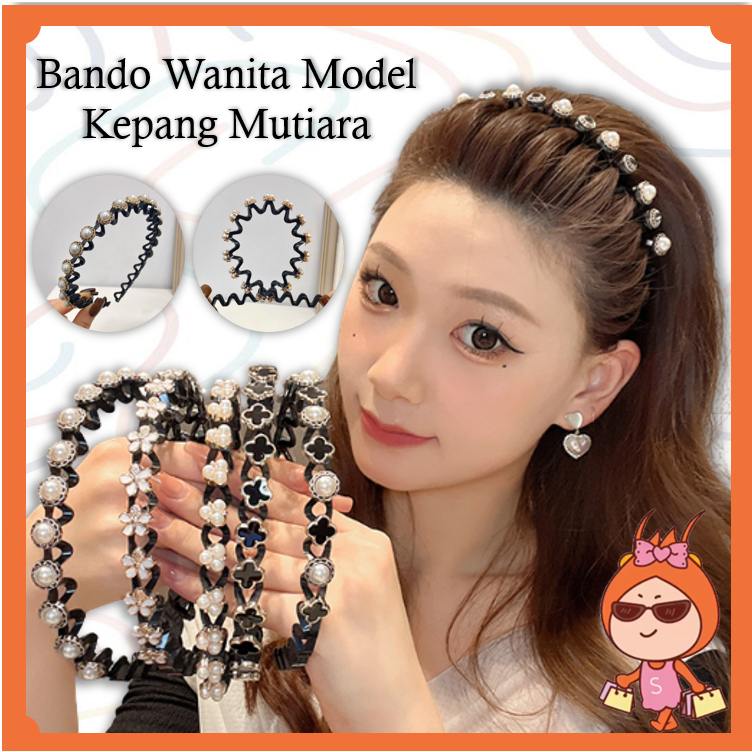 Jual Reseller Welcome – F5820 Bando Wanita Model Kepang Mutiara Kristal ...