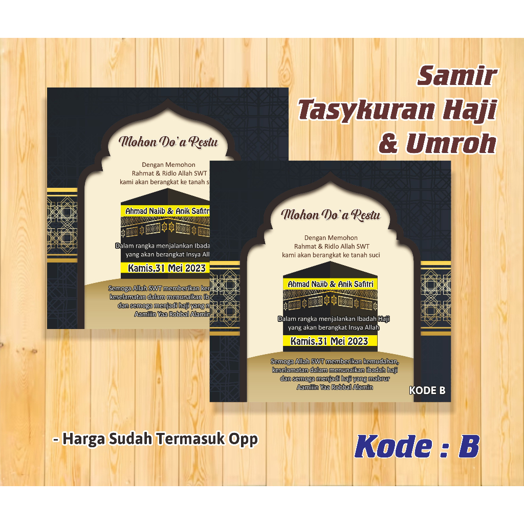 Jual Samir Berkat / Kartu Ucapan HAJI UMROH/kartu ucapan haji / umroh ...