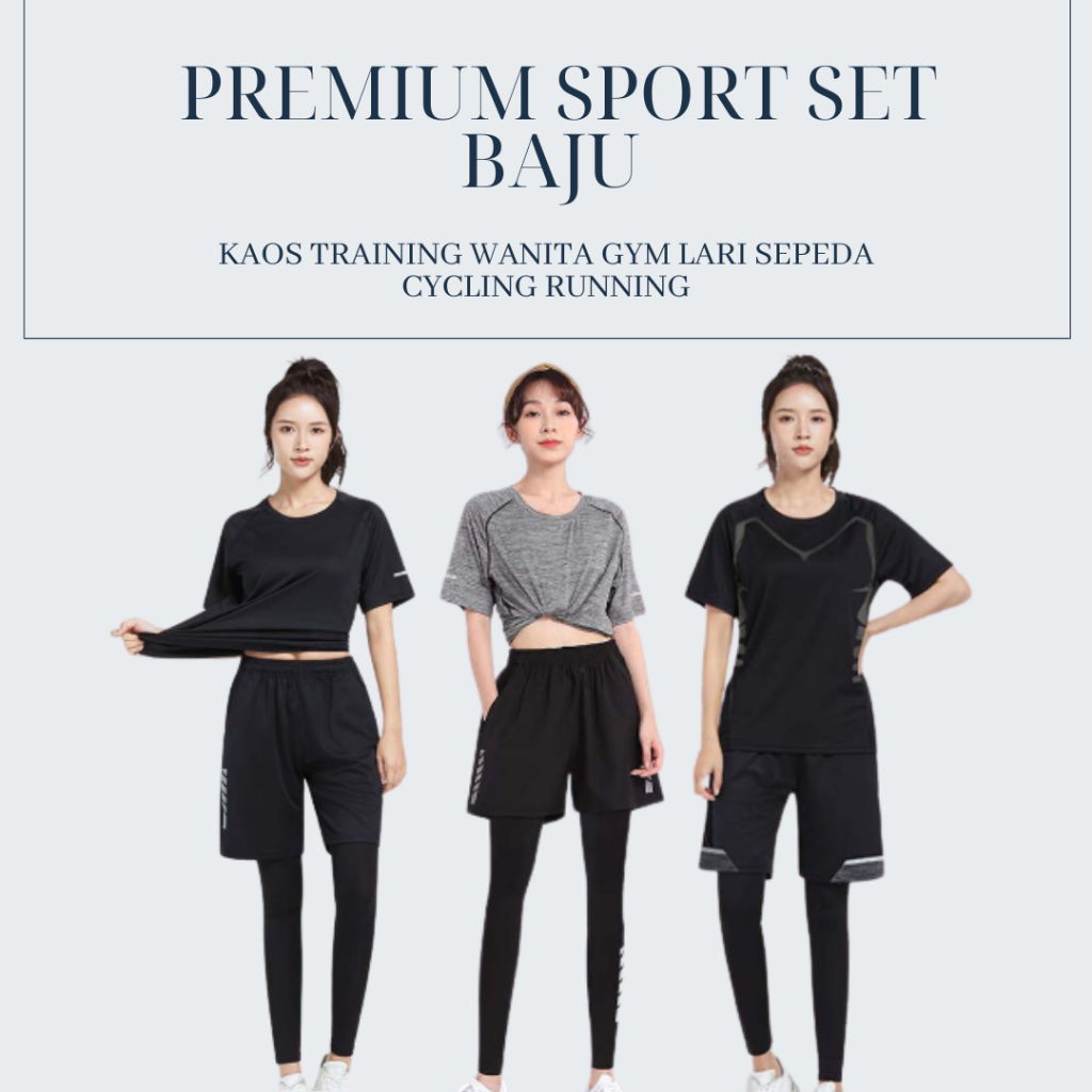 Jual Oppa Style Shop Sport Set Baju Kaos Training Wanita Gym Lari ...
