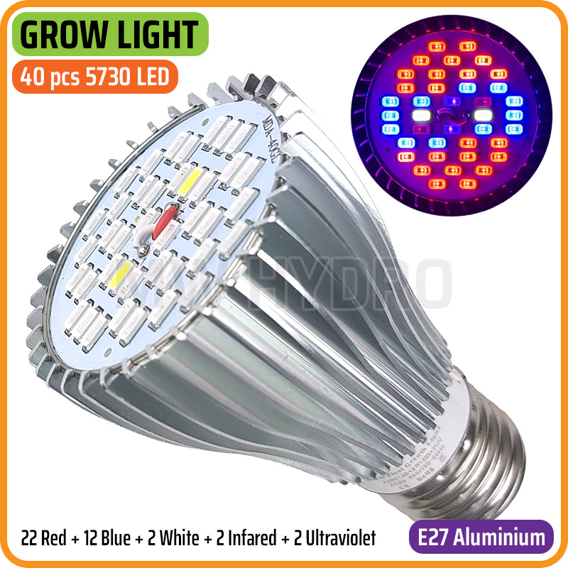 Jual LED Plant Grow Light, E27 Aluminium Case, 40 pcs 5730 SMD LED (Red ...