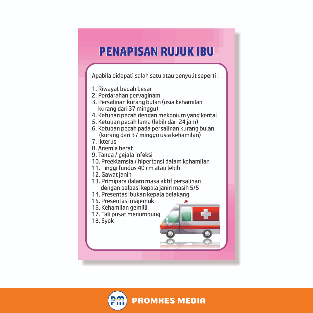 Jual Poster Kesehatan, Poster Kebidanan, Poster Penapisan Rujuk Ibu ...