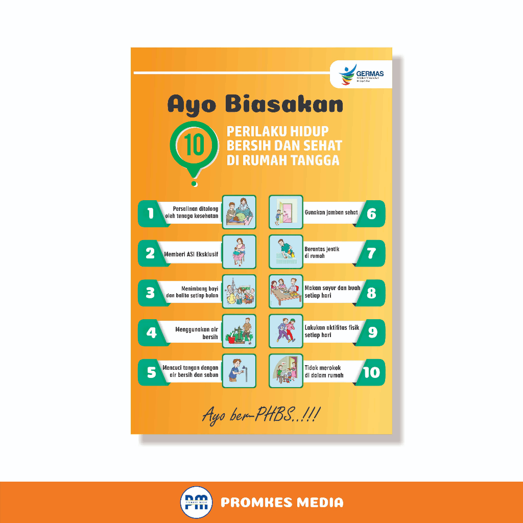 Jual Poster Kesehatan, Poster PHBS Rumah Tangga, Perilaku Hidup Bersih dan Sehat | Shopee Indonesia