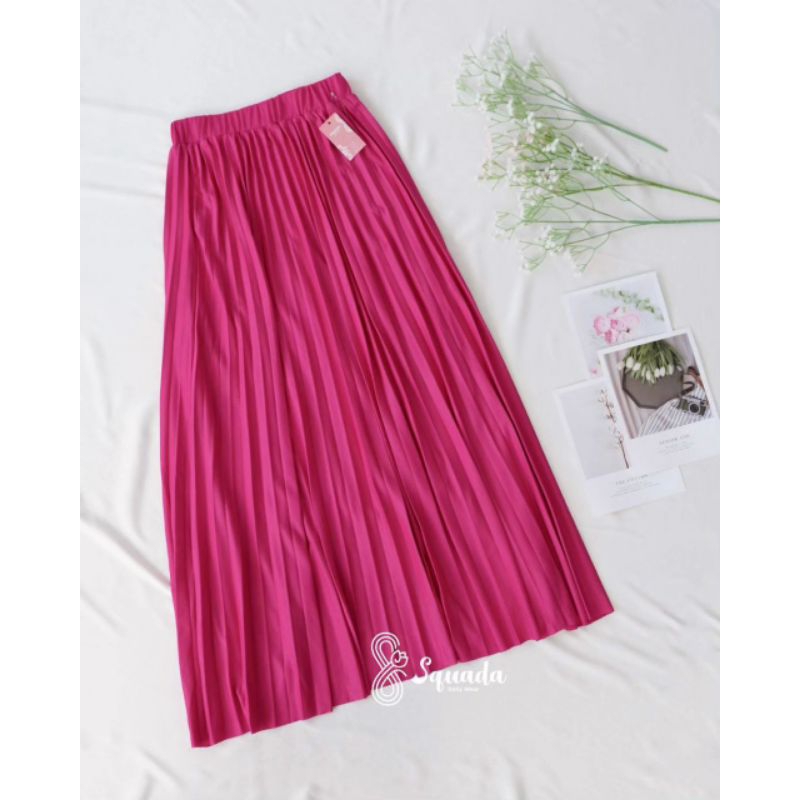 Jual SQUADA - ROK PLISKET PREMIUM A Line Mayung 18 warna lengkap Hitam ...