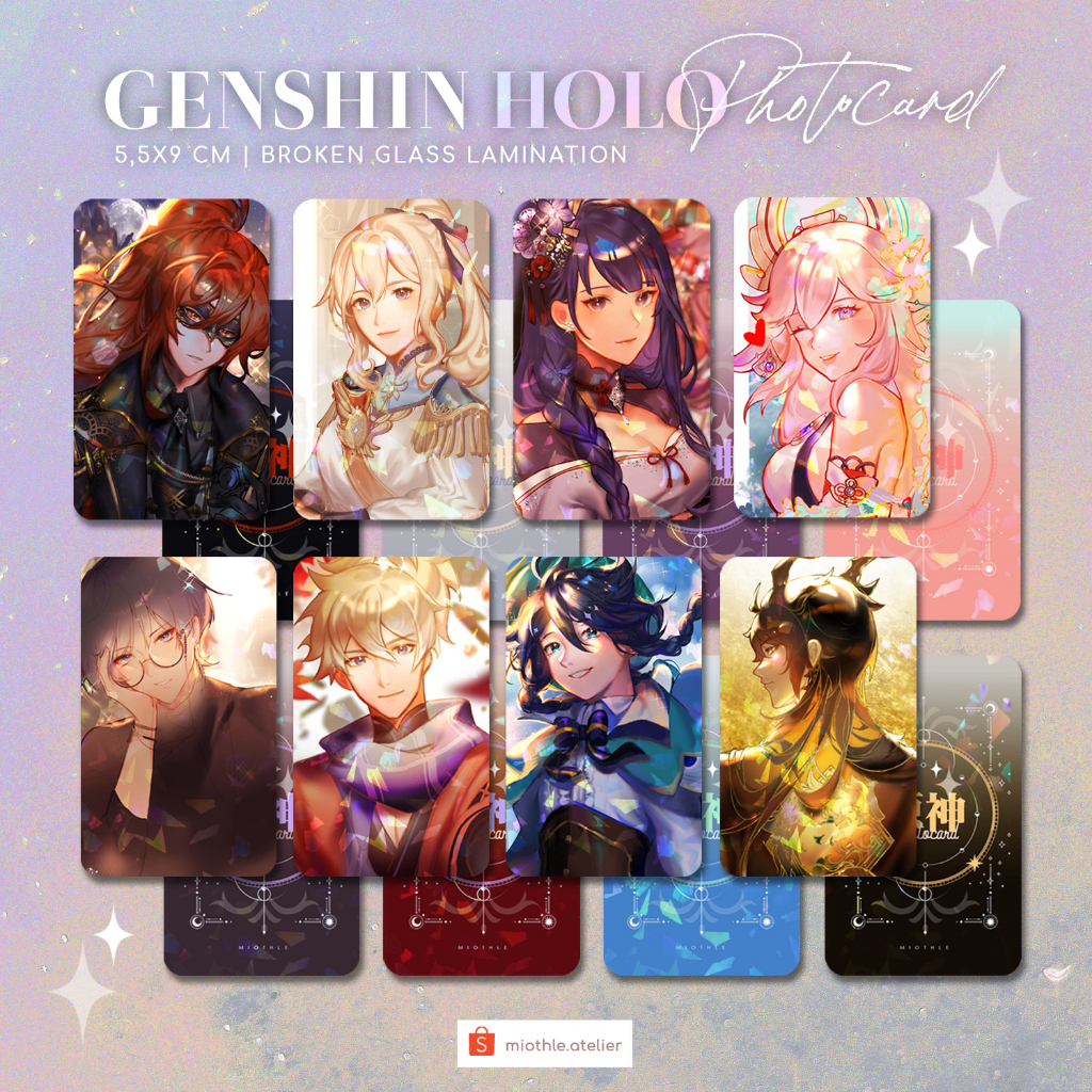 Jual Genshin Impact Holo Photocard Diluc Jean Raiden Ei Yae Miko 1429