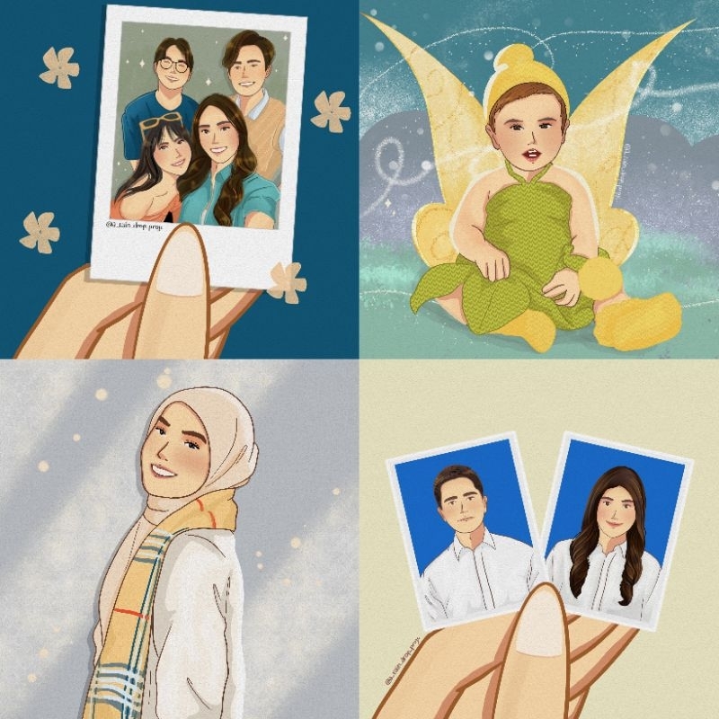 Jual Jasa Ilustrasi Cartoon | Ilustrasi Digital | Vector Wajah | Kado ...