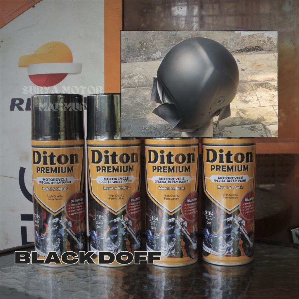 Jual Pilok / Pilox Diton Premium 9184 Black doff Hitam Doff Cat Semprot | Shopee Indonesia