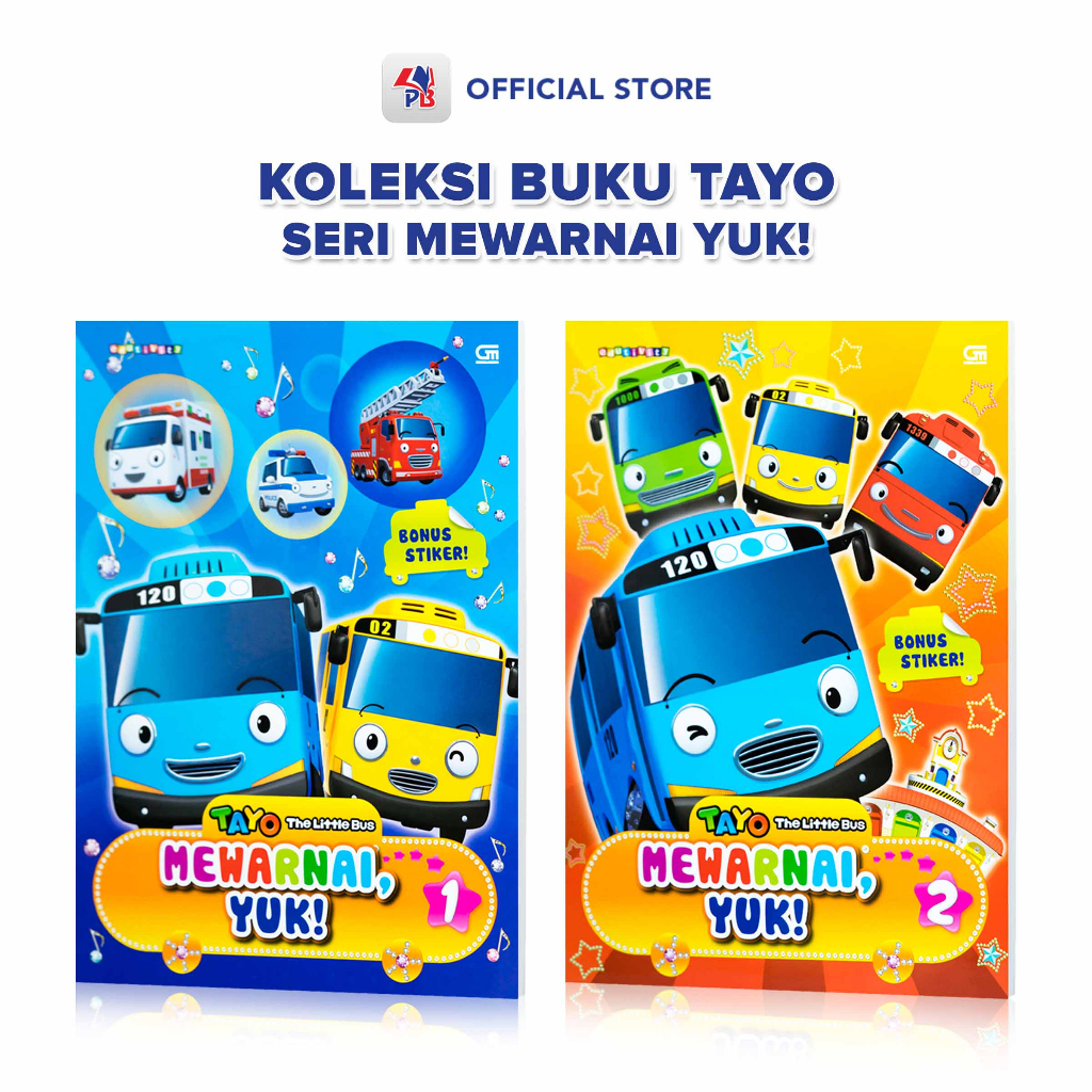 Jual Buku Mewarnai Seri Tayo The Little Bus : Mewarnai Yuk 1 Dan 2 Bonus Stiker / GRAMEDIA ...