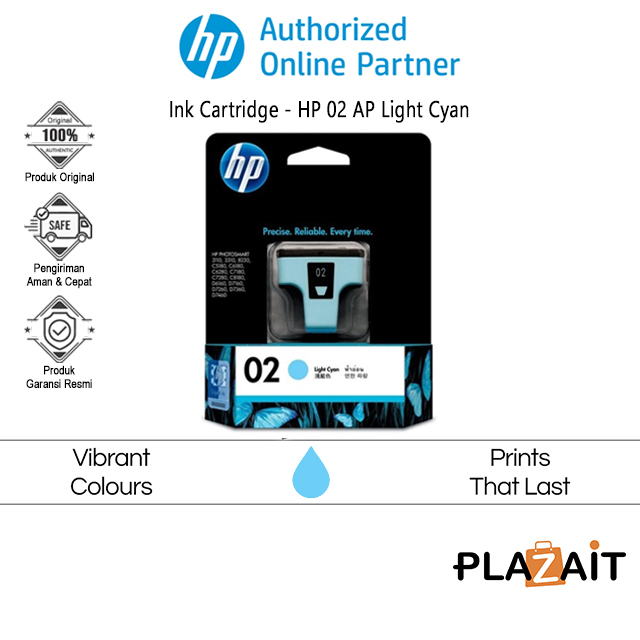 Jual HP Ink Cartridge - 02 AP Light Cyan C8774WA Original & Baru ...