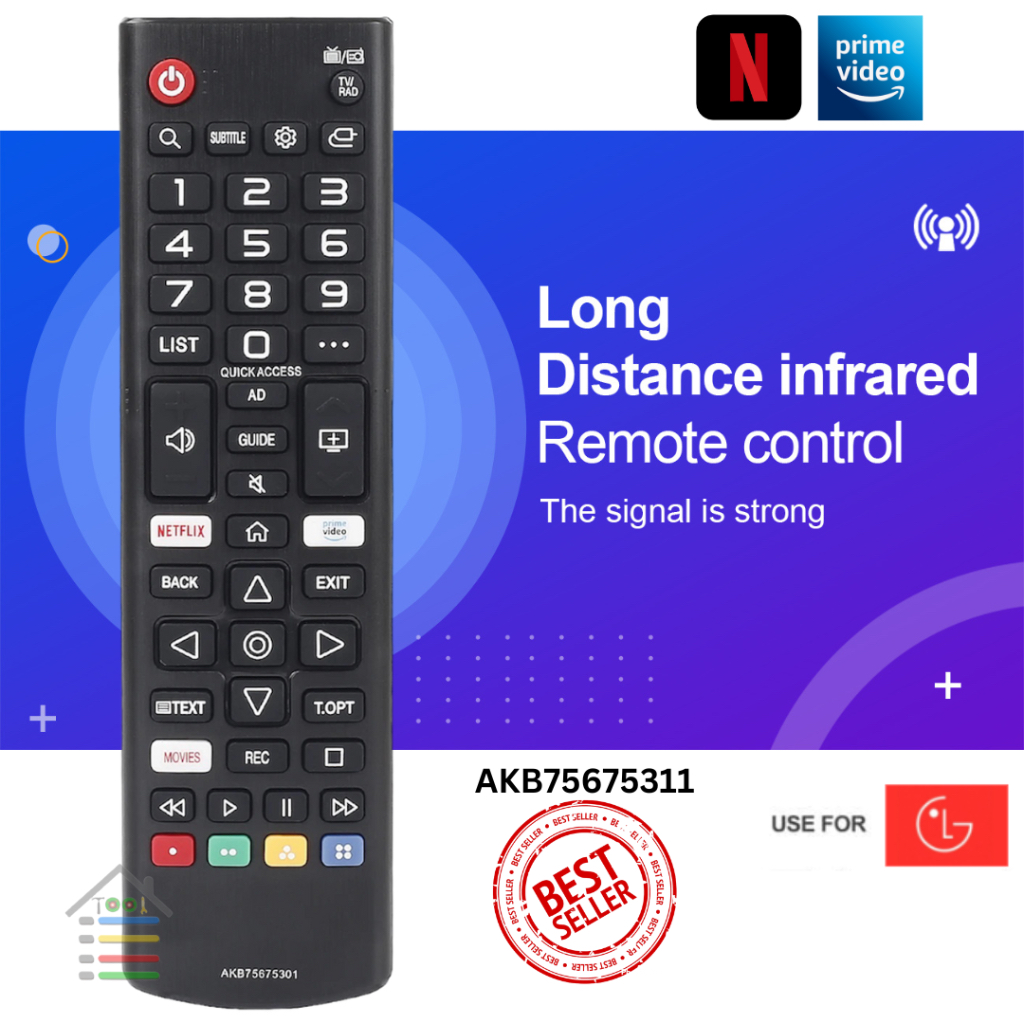Jual REMOTE TV LG LCD LED HITAM TIPE AKB5733 5472 5608 5311 NETFLIX ...