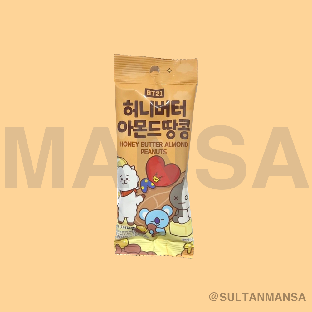 Jual BT21 BTS Honey Butter Almond Korean Snack 30g-180g ORIGINAL asal KOREA (sultanmansa ...