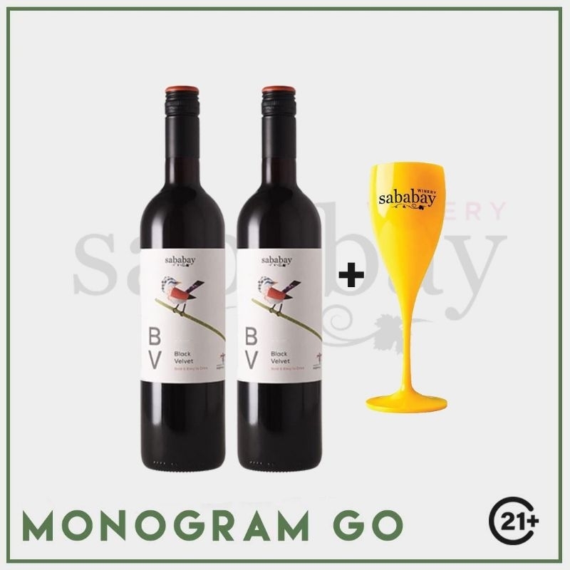 Jual Sababay Black Velvet Indonesia Wine 750ml (2 Bottles + 1 Glass ...
