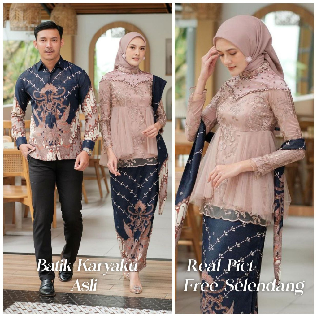 Jual Batik Couple Kebaya Modern Kebaya Tunangan Lamaran Baju Wisuda ...