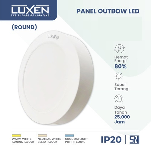 Jual Lampu LED Panel LUXEN / Downlight LED LUXEN Panel 12W BULAT OUTBOW ...