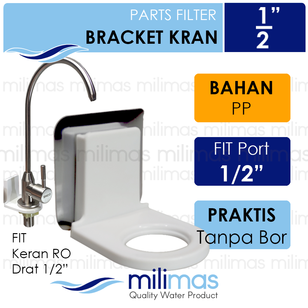 Jual MILI Bracket Tempel Keran RO Angsa 1/2" - Plastik RO Faucet ...