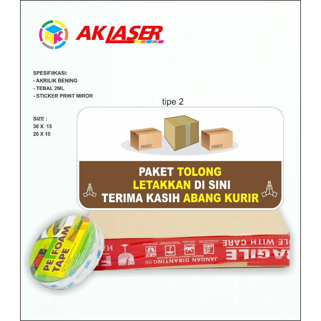 Jual AKRILIK PAKET TOLONG LETAKAN DISINI TIPE 2 ACRYLIC CUSTOM | Shopee ...