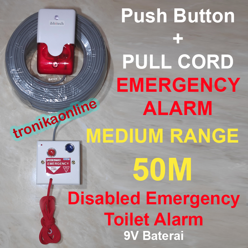 Jual EMERGENCY PULL CORD ALARM bathroom toilet panic button MED RANGE ...