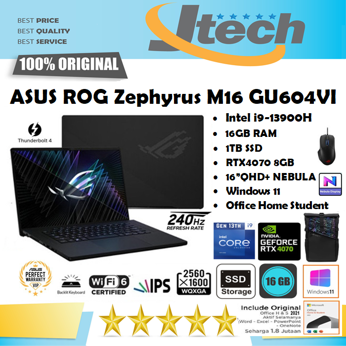 Jual ASUS ROG Zephyrus M16 GU604VI - i9-13900H - 16G - 1TB SSD ...