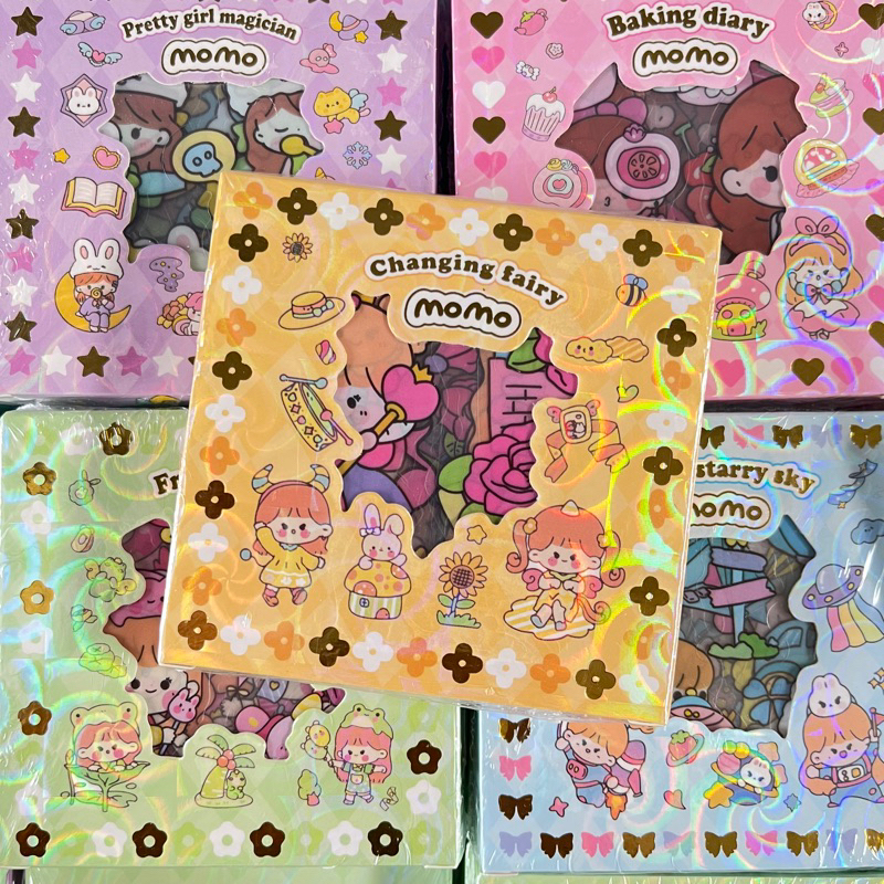 Jual Stiker Momo Mini isi 100 Lembar /Sticker botol minum 2D plastik ...