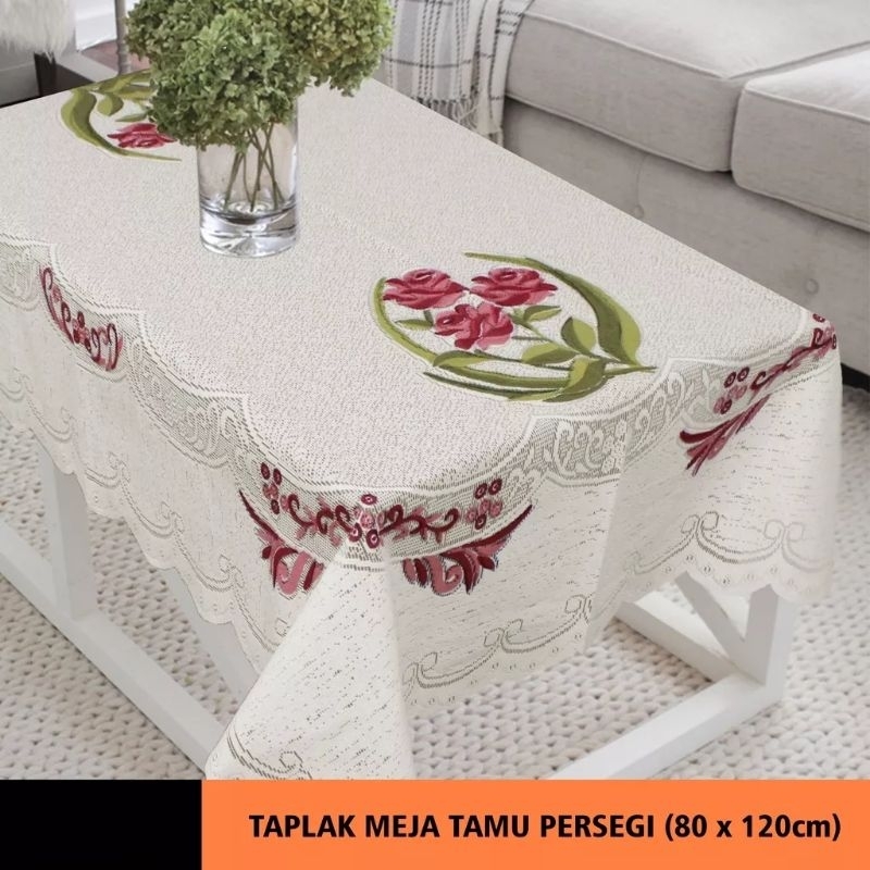 Jual taplak meja bersih ruang tamu import premium rumbai persegi ...