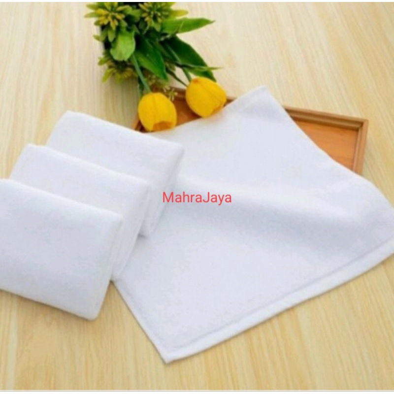 Jual Handuk Kecil Warna Putih-Handuk Muka-Saputangan handuk uk 30x30 cm ...