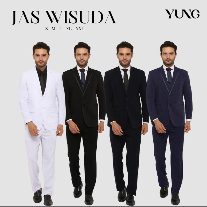 Jual Jas Wisuda Blazer Pria Hitam List Pinggir Jas Formal Jas Pengantin ...