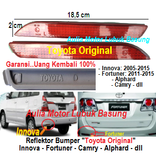 Jual lampu reflektor bumper original toyota innova fortuner camry ...