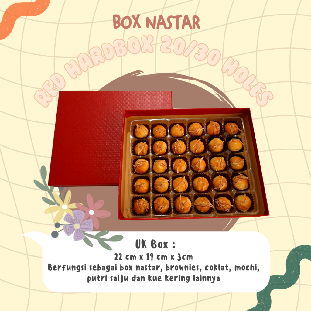 Jual (3SET) RED PACKAGING HARDBOX 20 / 30 HOLES HAMPERS PACKAGING BOX ...