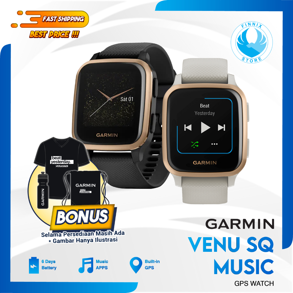 Jual Garmin Venu SQ / Venu SQ MUSIC Smartwatch Garmin Square - Garansi ...