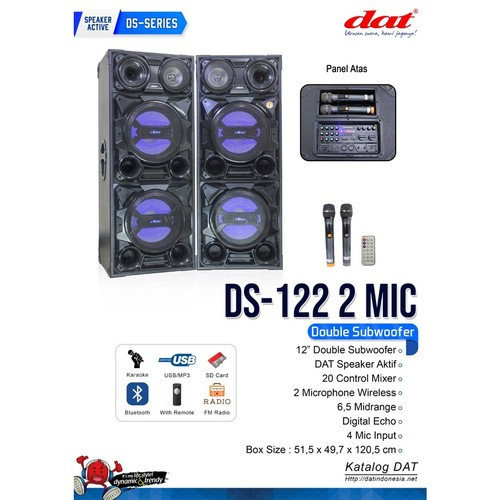 Jual DAT SPEAKER 12" ACTIVE DWF DS 122 + 2 MIC | Shopee Indonesia