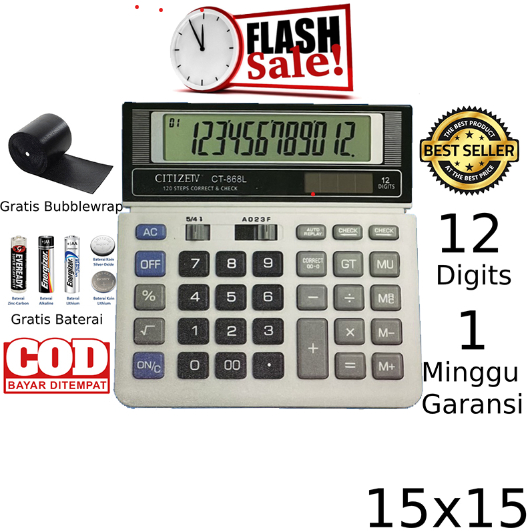 Jual Kalkulator CT 868L 12 Digit - Calculator Check Dual 2 Power ...