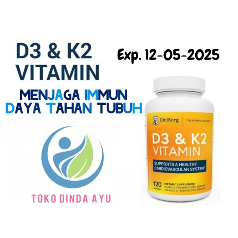 Jual Vitamin Kesehatan Terpercaya Dr.Berg D3 & K2 Vitamin 120 Capsules ...
