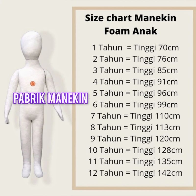 Jual manekin full body anak / manekin anak import / Manekin anak busa ...