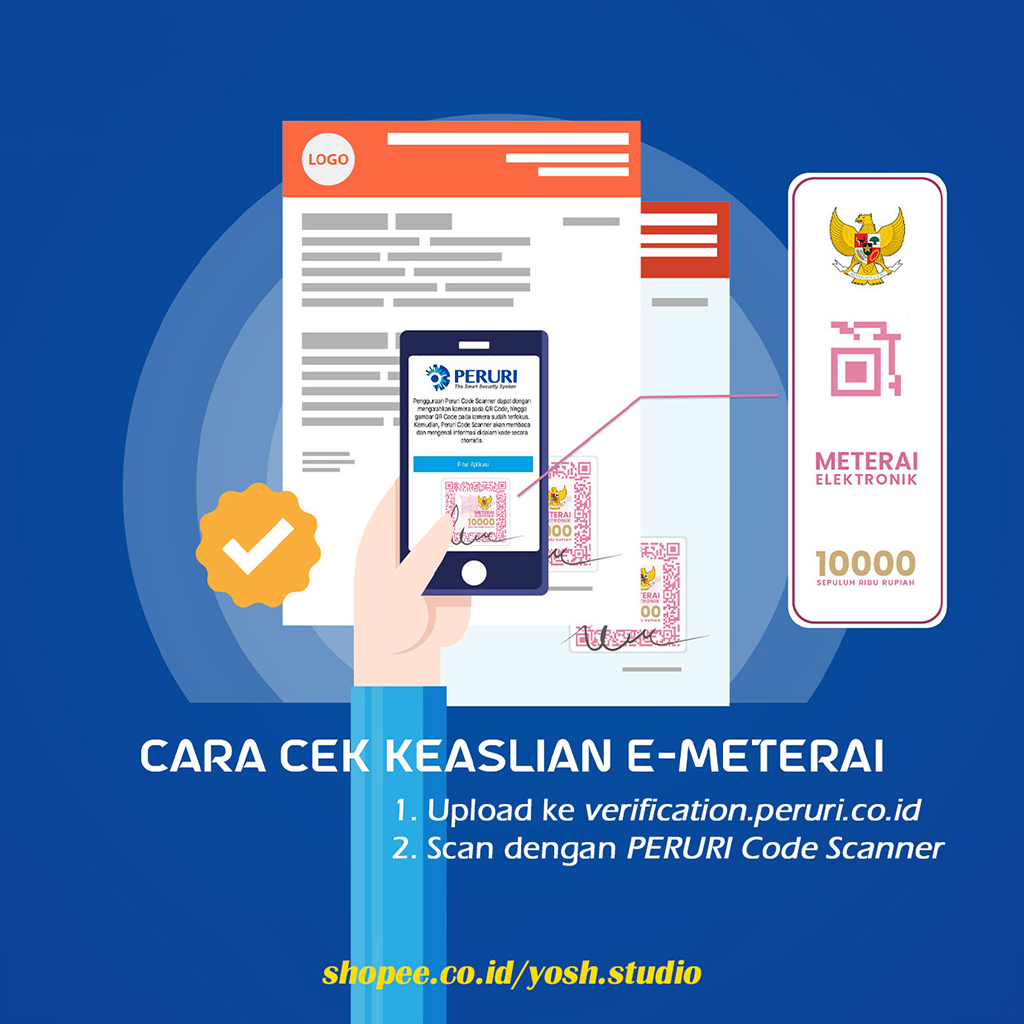 Jual E-Meterai atau Meterai Elektronik Valid dari Peruri dan Tanda ...