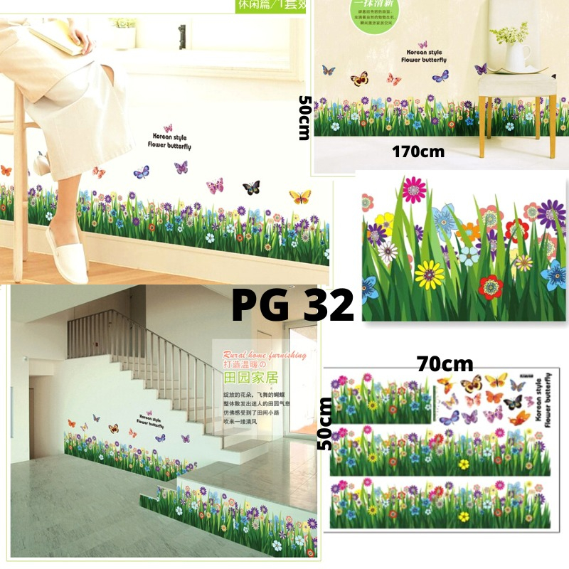 Jual WALL STICKER STIKER SETIKER WALLSTIKER WALLSTICKER DINDING PAGAR LIS BORDER MOTIF RUMPUT ...