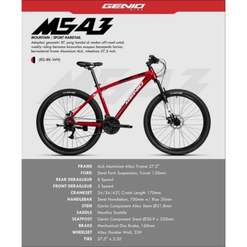 Jual sepeda mtb 27.5 genio alloy | Shopee Indonesia