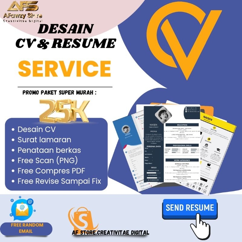 Jual Desain CV lamaran kerja Kreatif | CV ATS Friendly | Shopee Indonesia
