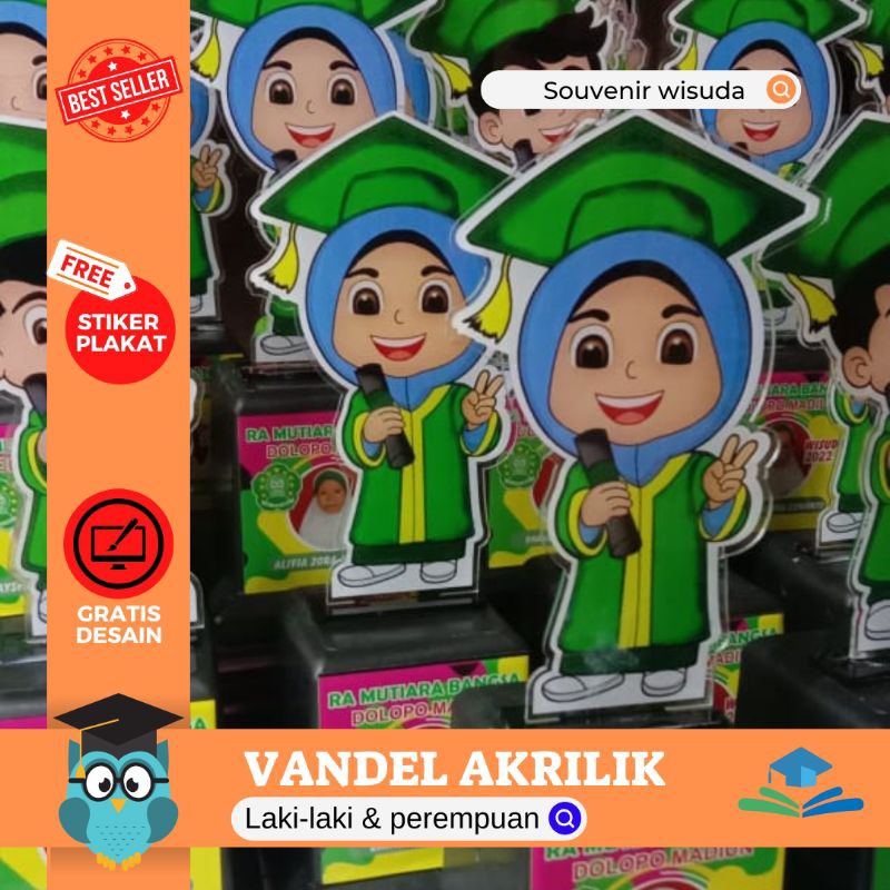 Jual PAKET LENGKAP VANDEL / SOUVENIR WISUDA AKRILIK SEKOLAH SOUVENIR ...
