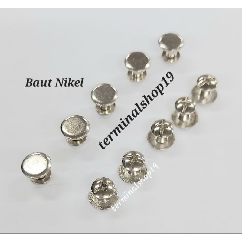 Jual SKRUP BAUT MUR 6MM IKAT PINGGANG KULIT TAS ISI 10 PASANG | Shopee ...