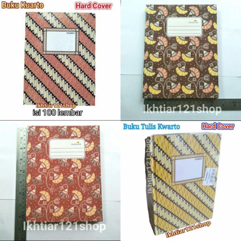 Jual Buku Tulis Kwarto Cover Tebal/Buku Kuarto Hard Cover isi 100 ...